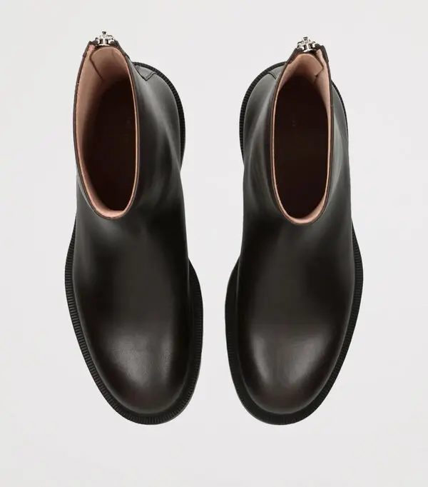 THE ROW Nobilis Fast Leather Ankle Boots