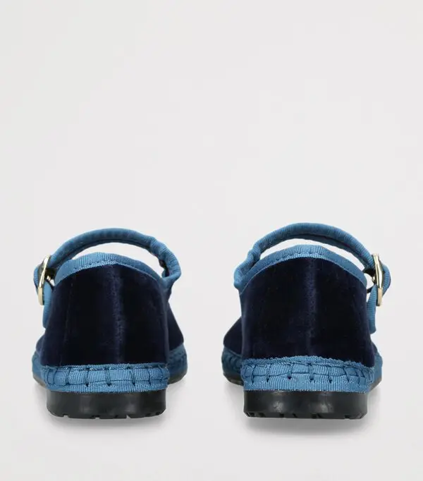 FLABELUS Velvet Montague Mary Janes - Navy