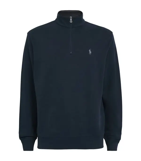 Polo Ralph Lauren Cotton-blend Quarter-zip Sweater - Navy