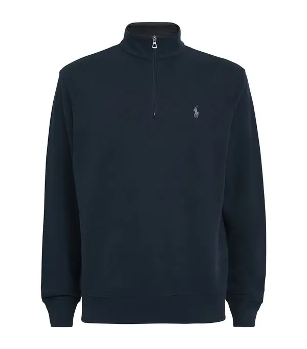 Polo Ralph Lauren Cotton-blend Quarter-zip Sweater - Navy