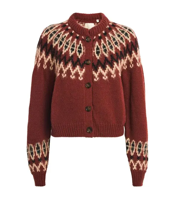 DÔEN Wool-blend Clarke Cardigan - Burgundy
