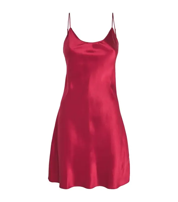 Olivia Von Halle Silk Venus Slip Nightdress - Red