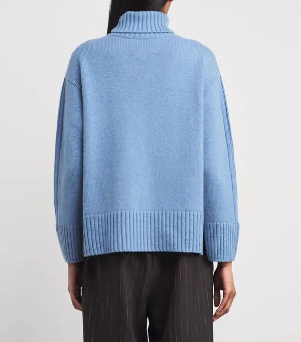 Harrods Cashmere Rollneck Sweater - Blue
