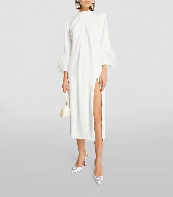 Amina Muaddi Leather Begum Slingback Pumps - White