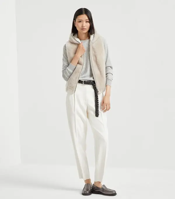 Brunello Cucinelli Cashmere Monili-trimmed Sweater - Grey