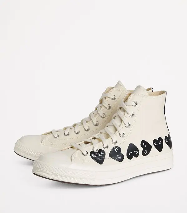 Play Comme Des Garcon X Converse Heart High-top Sneakers - Gold