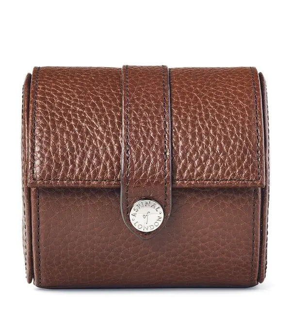 ASPINAL OF LONDON Leather Watch Roll - Brown