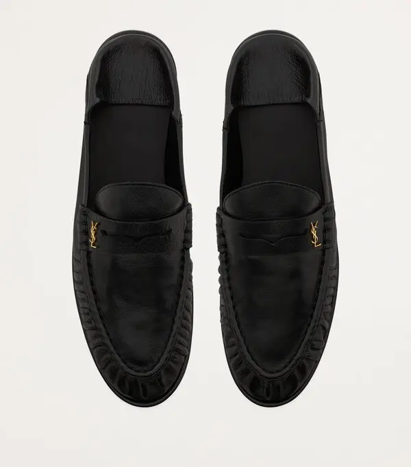 Saint Laurent Leather Loafers - Black