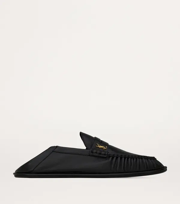 Saint Laurent Leather Loafers - Black
