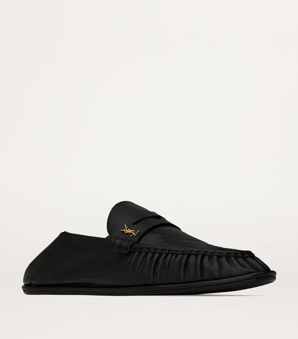 Saint Laurent Leather Loafers - Black