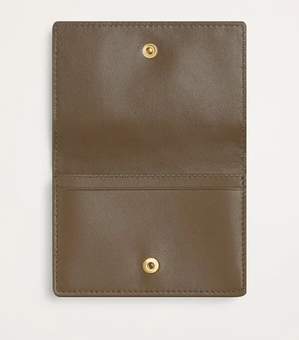 Bottega Veneta Leather Intrecciato Card Holder - Brown