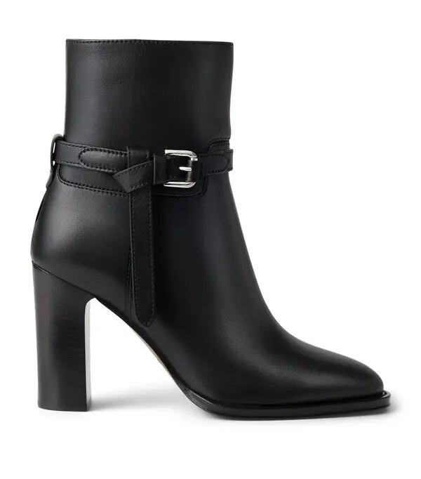 Ralph Lauren Leather Donnely Ankle Boots - Black