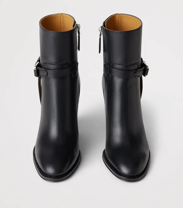 Ralph Lauren Leather Donnely Ankle Boots - Black