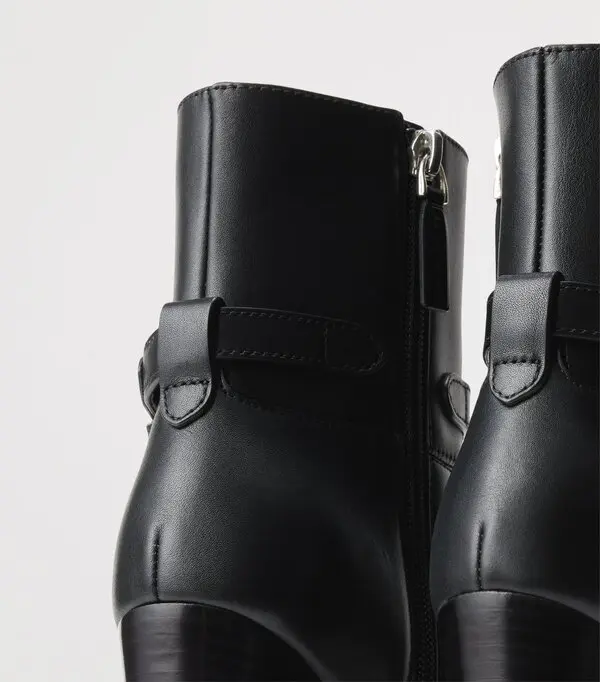 Ralph Lauren Leather Donnely Ankle Boots - Black