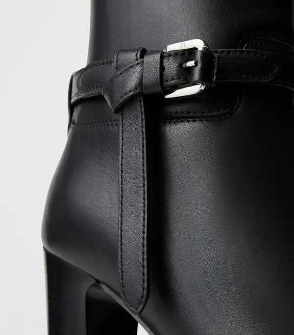 Ralph Lauren Leather Donnely Ankle Boots - Black