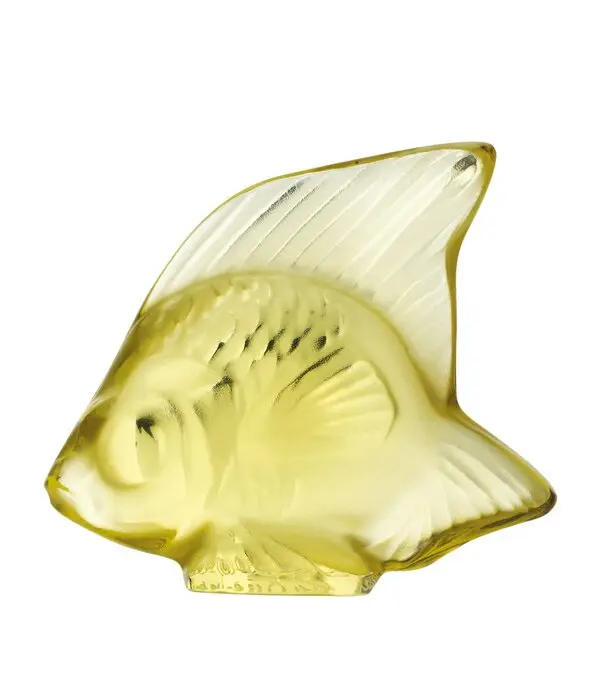 Lalique Crystal Fish Sculpture - Yellow