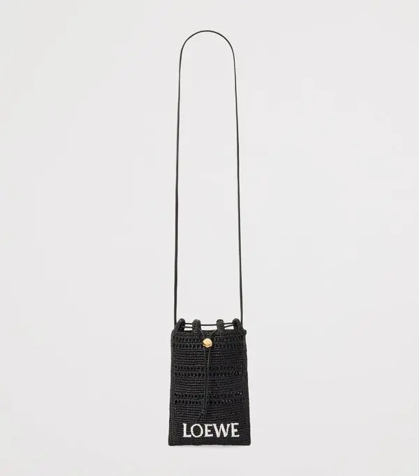 Loewe X Paula's Ibiza Raffia Drawstring Pocket Bag