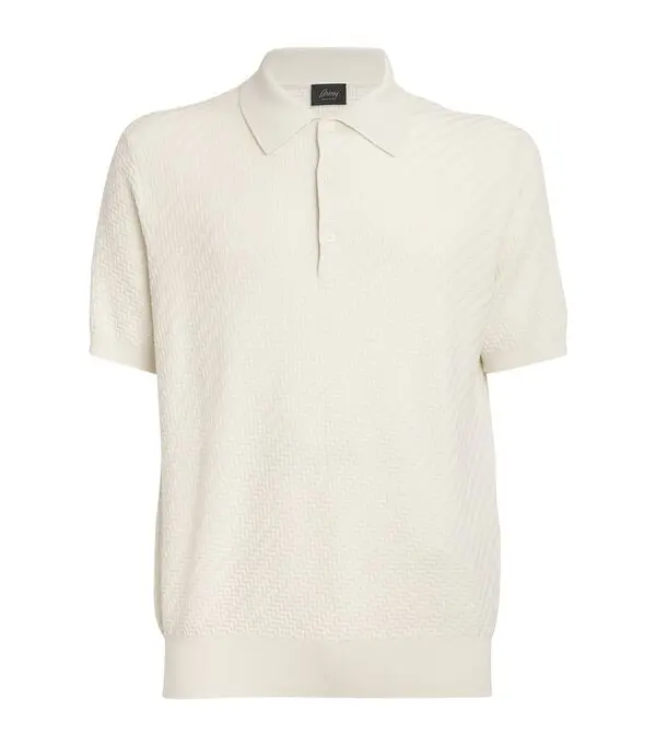 Brioni Cotton-silk-cashmere Polo Shirt