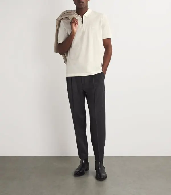 Brioni Cotton-silk-cashmere Polo Shirt