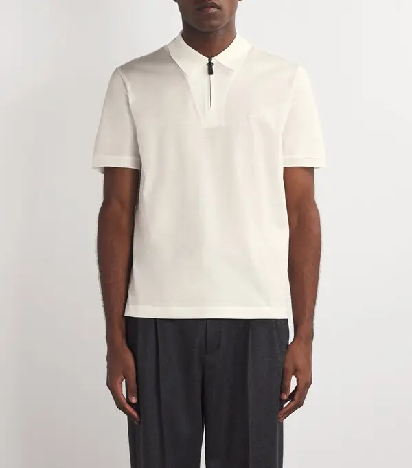 Brioni Cotton-silk-cashmere Polo Shirt