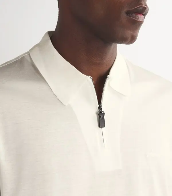 Brioni Cotton-silk-cashmere Polo Shirt