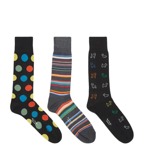 Paul Smith Cotton-blend Jacquard Crew Socks - Black
