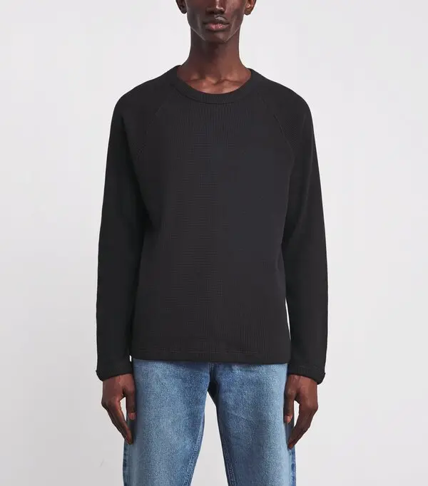 AGOLDE Cotton-blend Payson Waffle T-shirt - Black