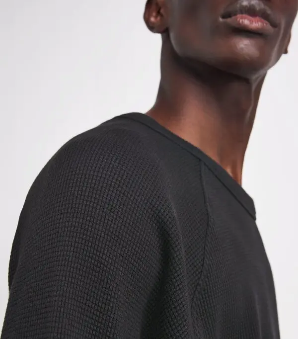 AGOLDE Cotton-blend Payson Waffle T-shirt - Black