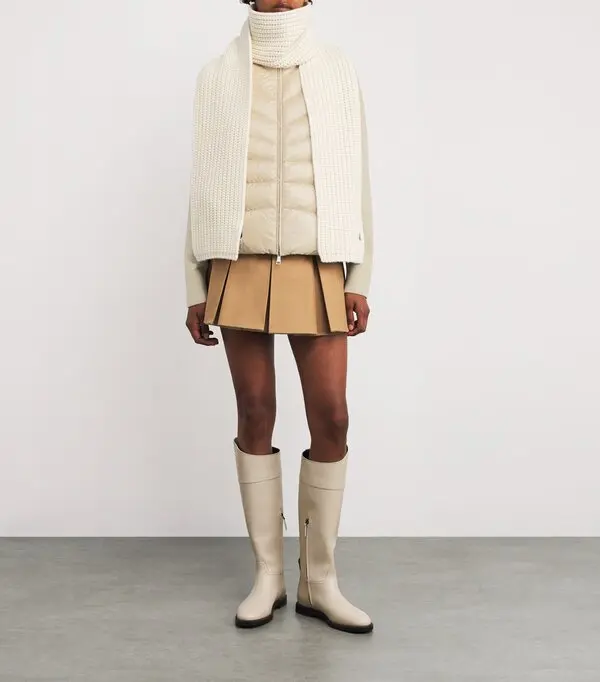 Moncler Down And Wool-trim Panelled Cardigan