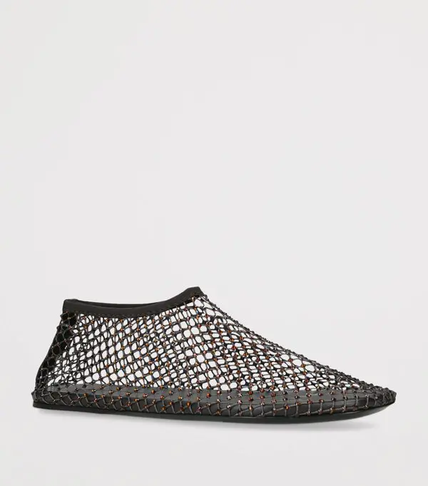 Christopher Esber Mesh Embellished Ballet Flats - Brown