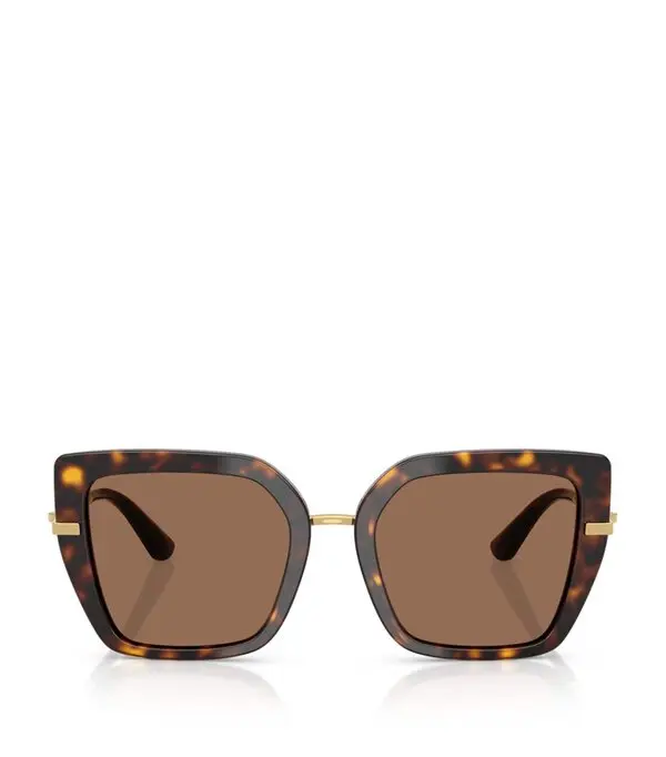Dolce & Gabbana Acetate Butterfly Sunglasses - Brown
