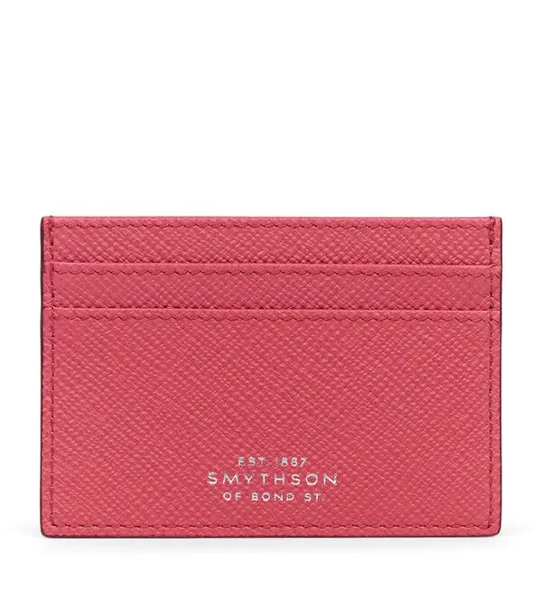 Smythson Panama Leather Card Holder - Pink