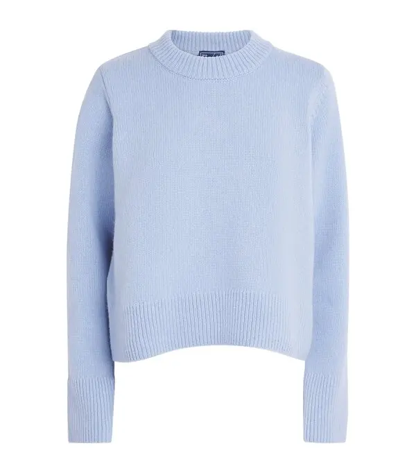 WITH NOTHING UNDERNEATH Wool Devon Sweater - Blue