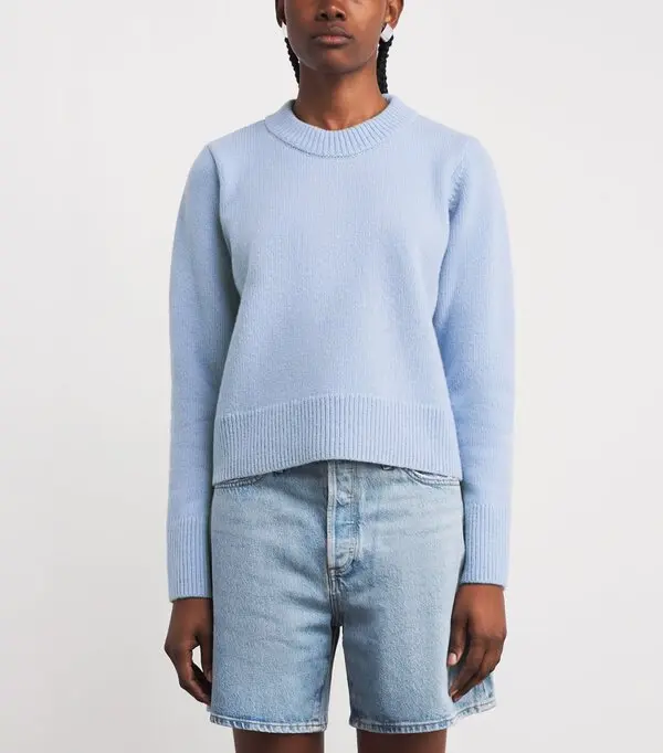 WITH NOTHING UNDERNEATH Wool Devon Sweater - Blue