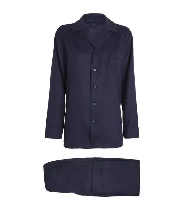 Olivia Von Halle Cashmere Vanderbilt Pyjamas - Navy
