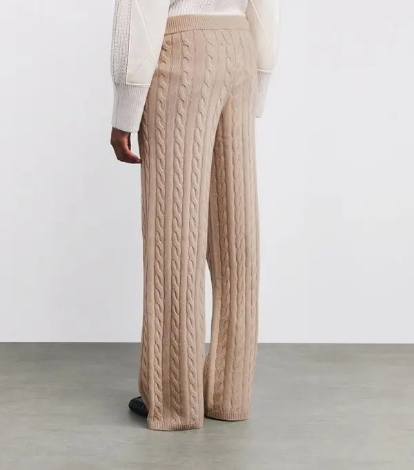 Soft Goat Cashmere Cable-knit Sweatpants - Ivory