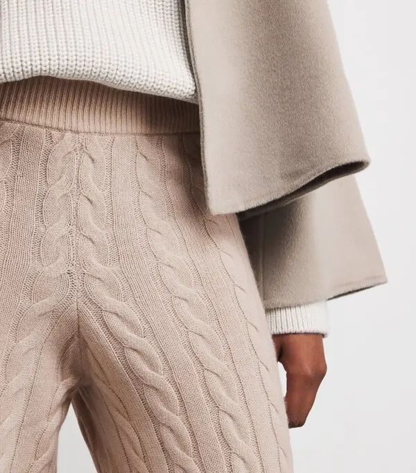Soft Goat Cashmere Cable-knit Sweatpants - Ivory