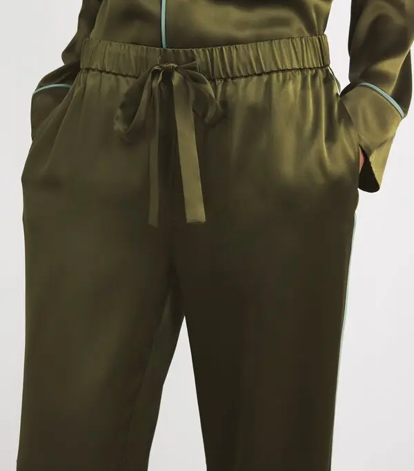 Olivia Von Halle Silk Yves Pyjama Set - Green