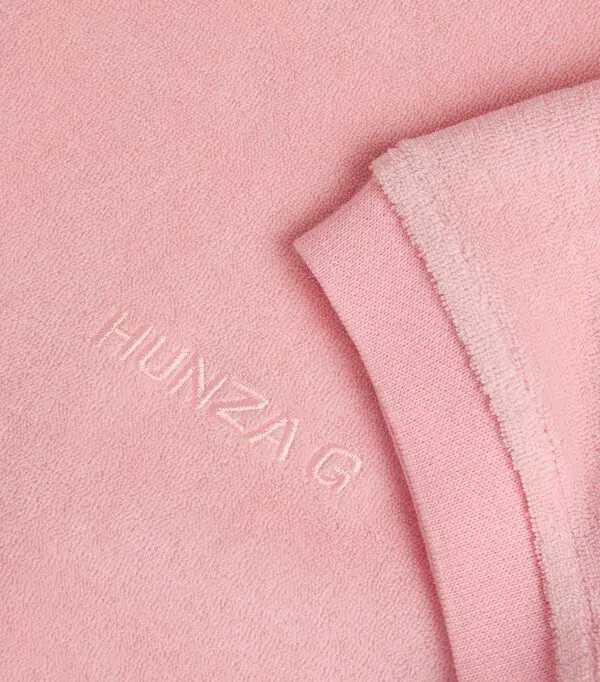 Hunza G Cotton Terry Towelling Polo Shirt - Pink