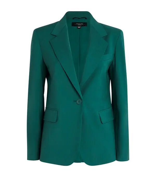 Max Mara Virgin Wool Single-breasted Blazer - Green