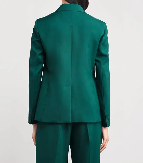 Max Mara Virgin Wool Single-breasted Blazer - Green