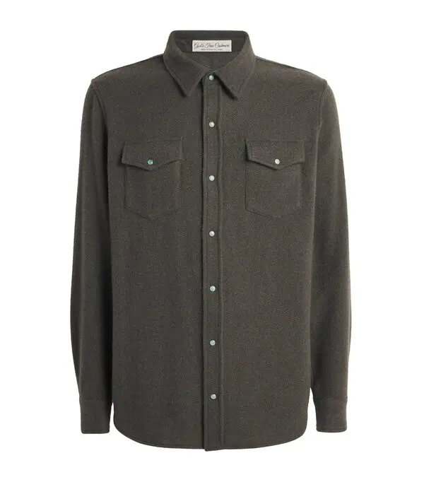 GOD'S TRUE CASHMERE Cashmere Press-stud Overshirt - Green