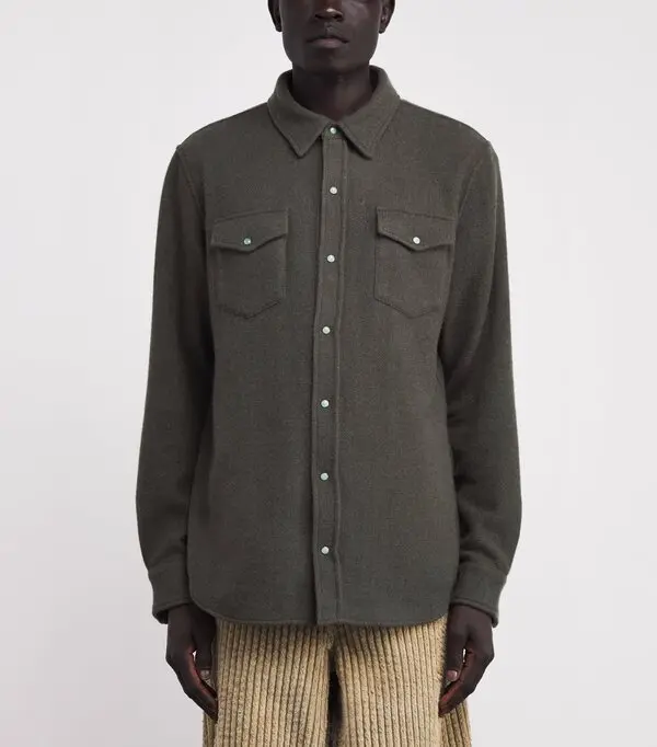 GOD'S TRUE CASHMERE Cashmere Press-stud Overshirt - Green