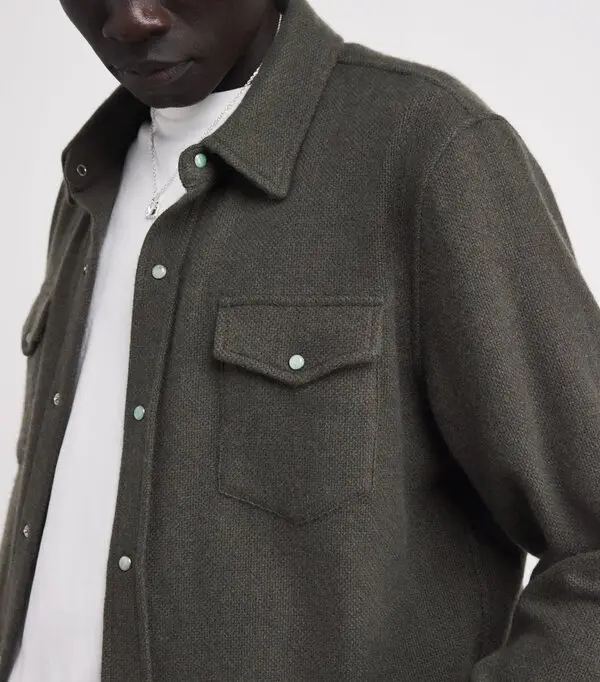 GOD'S TRUE CASHMERE Cashmere Press-stud Overshirt - Green