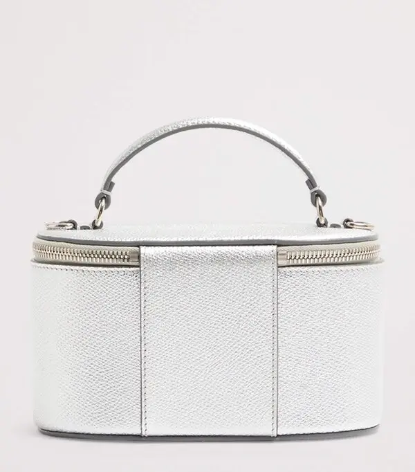 Valentino Garavani Mini Leather Vanity Case Top-handle Bag - Metallic