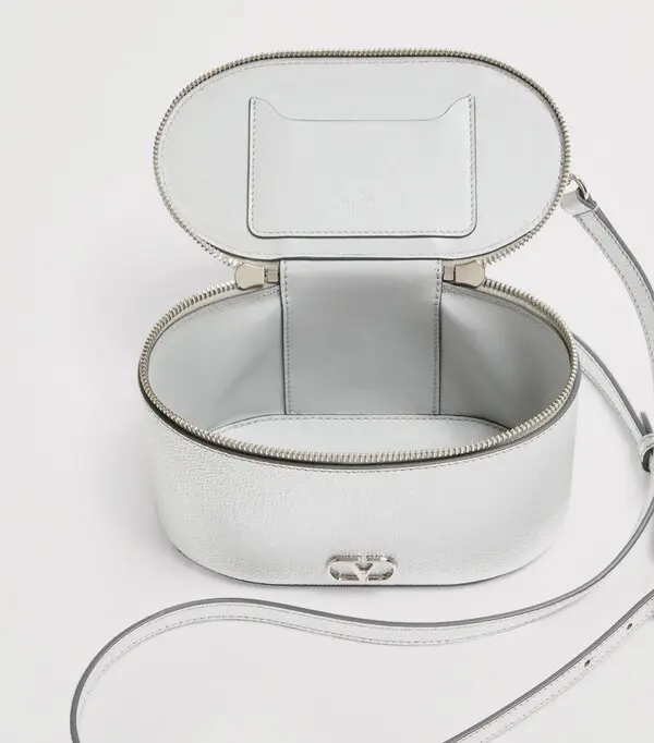 Valentino Garavani Mini Leather Vanity Case Top-handle Bag - Metallic