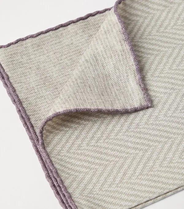 Brunello Cucinelli Silk Chevron Pocket Square