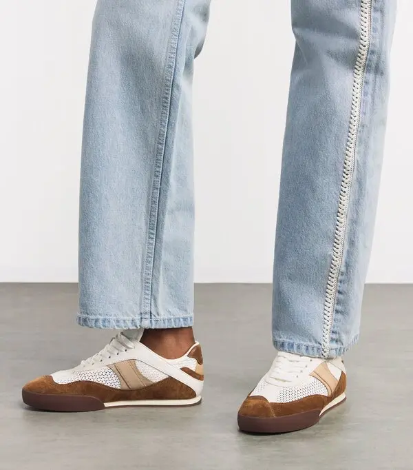 Chloé Leather Kick Sneakers - Brown