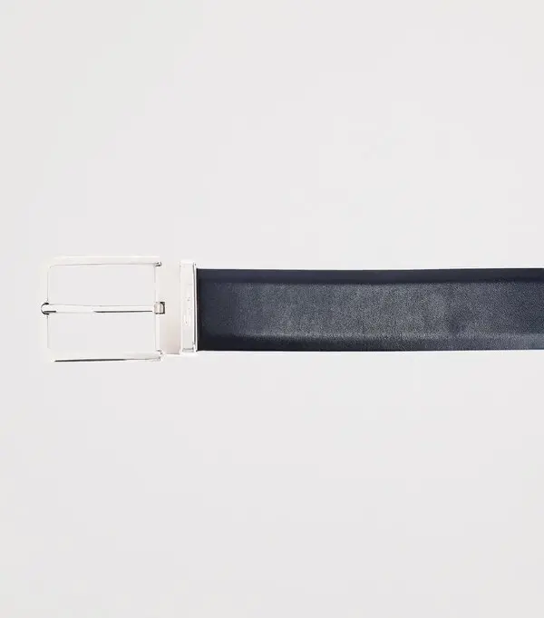 Santoni Leather Belt - Navy