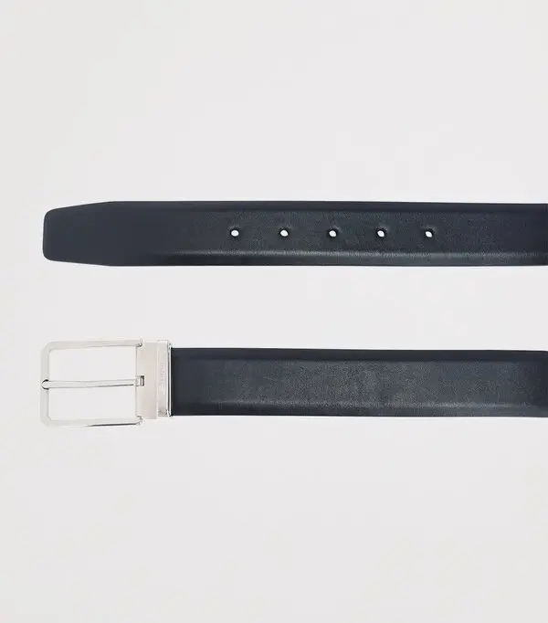 Santoni Leather Belt - Navy